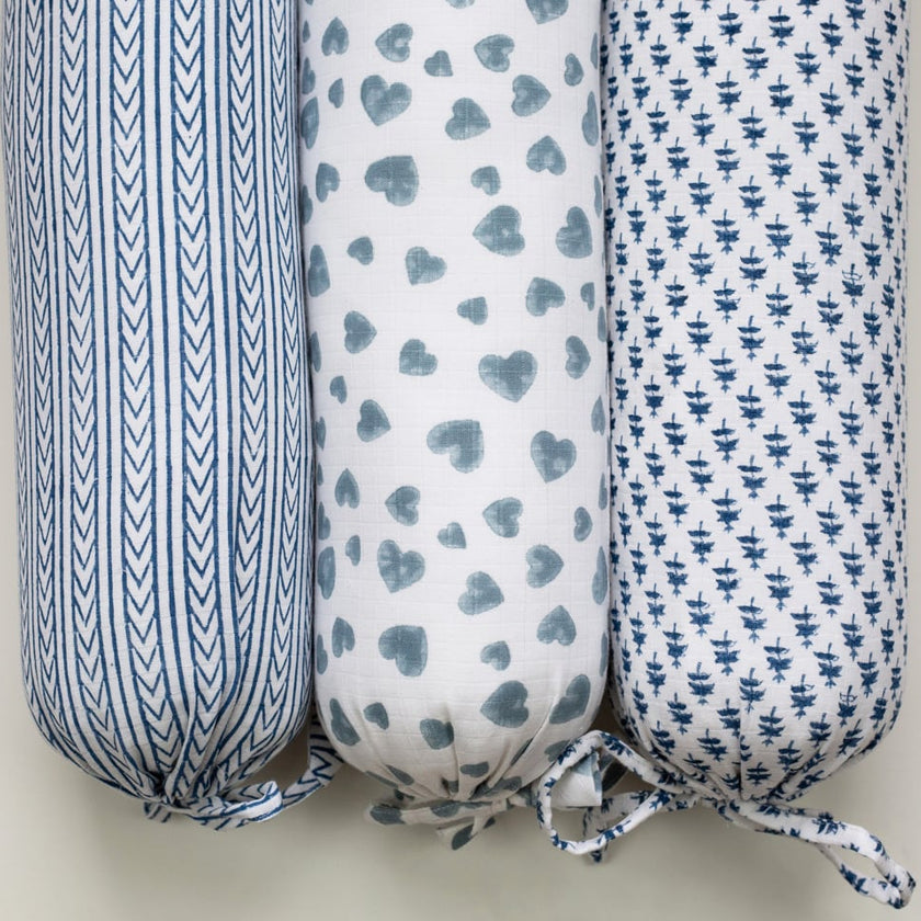 Blue Bolster Pillows – Willa and the Bear
